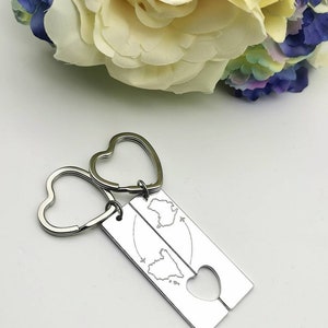 Deployment Gift Long Distance Couple Key Ring, Valentines Key Ring ...