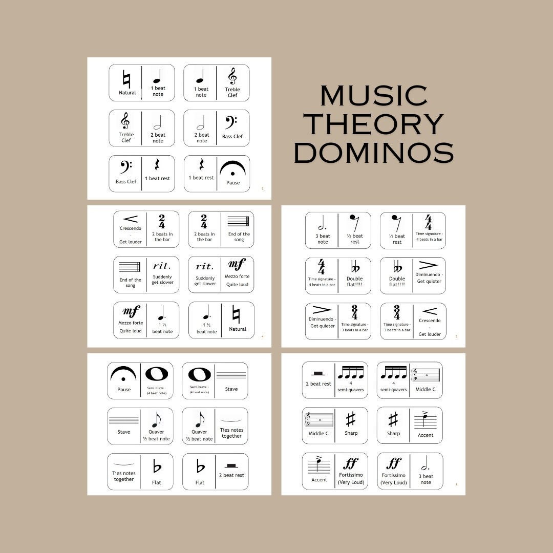 Music Theory Dominoes, Music Dominoes, School Games, Learning Games ...