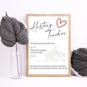 History Teacher Thank You, Digital Download, Teacher Gift, Drama ...