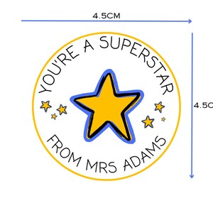 You're a Superstar Stickers, Teachers Reward Stickers, Name Sticker ...
