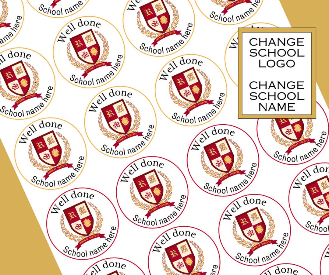 School Stickers, Personalised School Stickers, School Logo Award ...