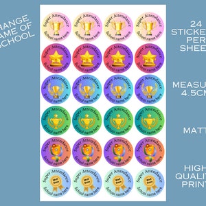 Personalised Attendance Stickers, Well Done Stickers, School Attendance ...
