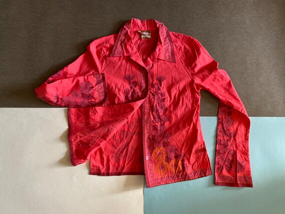 90s Quicksilver Jacket Pink Floral Blouse Vintage De… - Gem