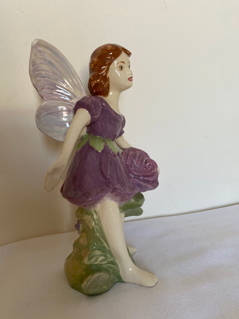 Vintage Flower Fairy Hand Painted Big Ceramic Figurine | Etsy
