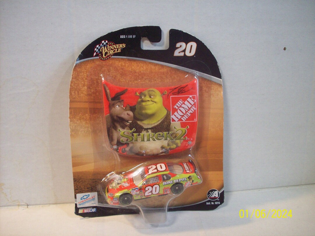 Tony Stewart NASCAR Shrek Race Hood & Car #20 Home Depot 2000 Winner's ...