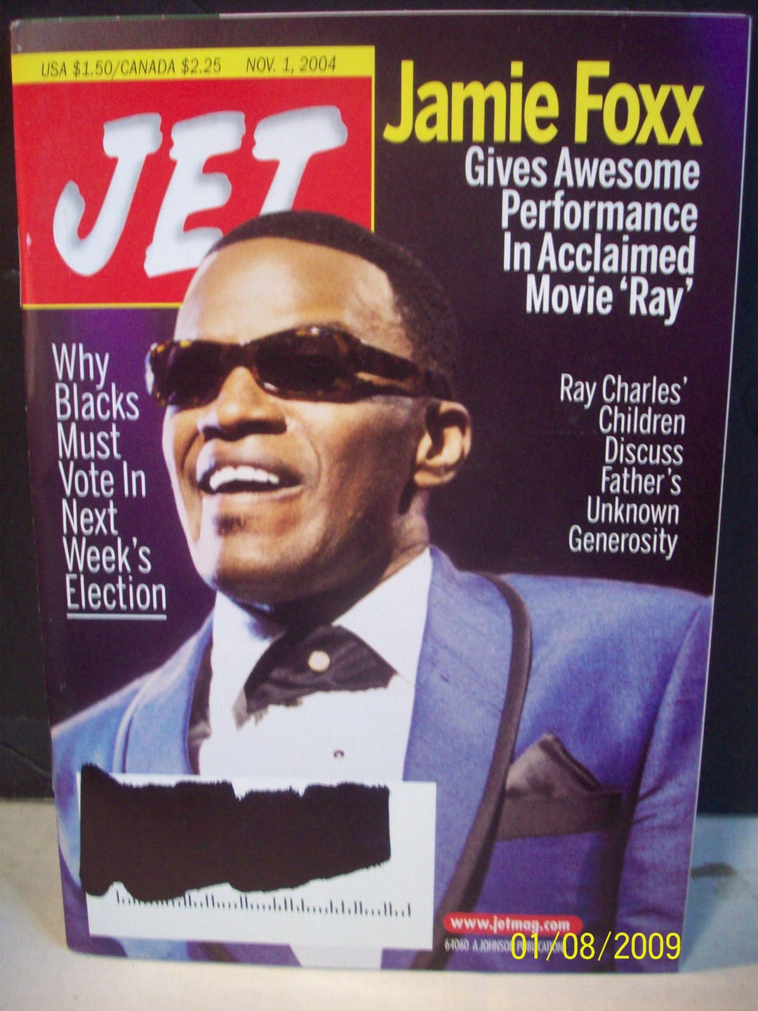 Jamie Foxx as Ray Charles Jet Magazine Nov 1 ,2004 Vintage African ...