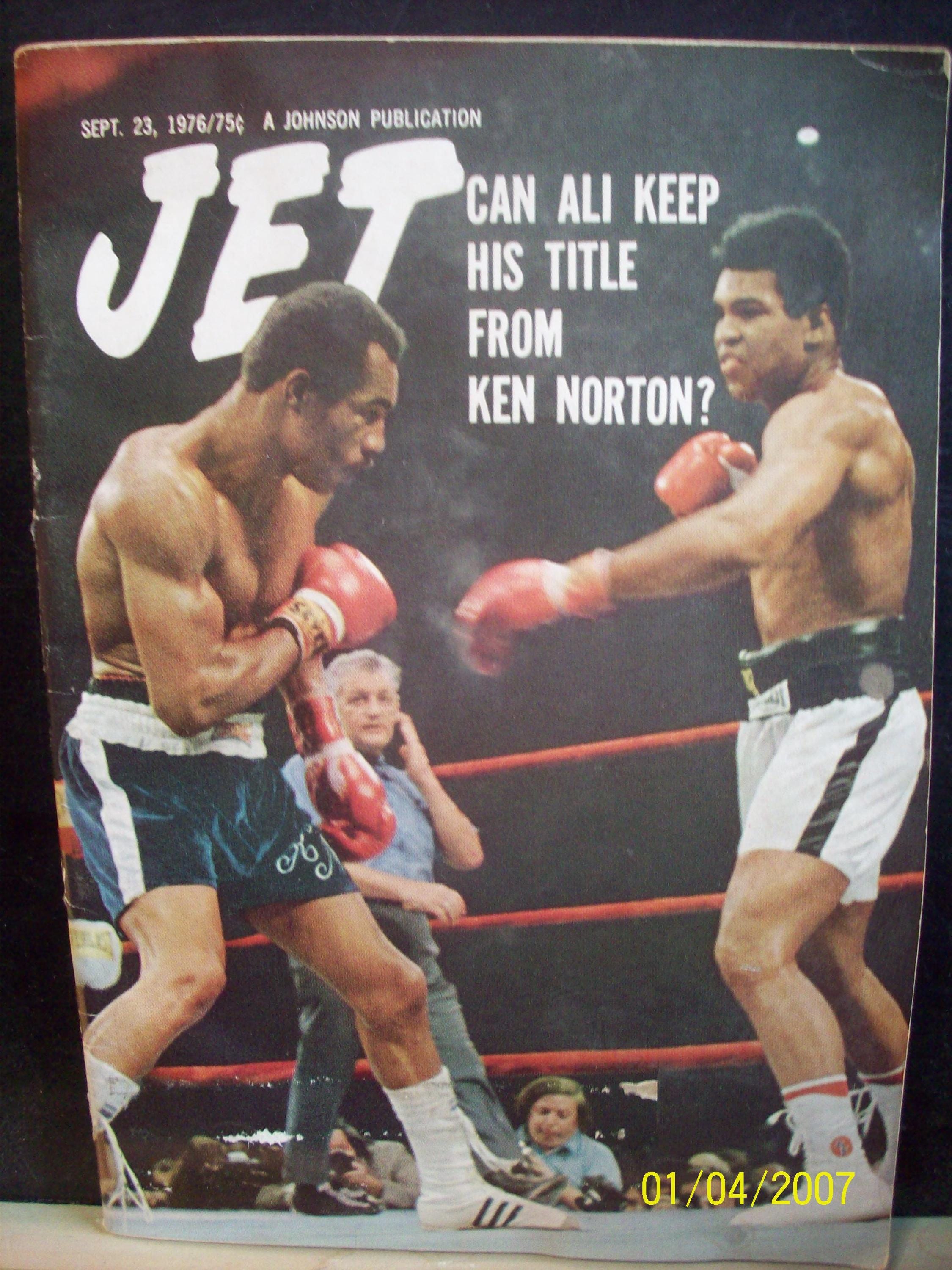 Muhammed Ali Vs Ken Norton on Cover Jet Magazine Sept 23,1976 African ...