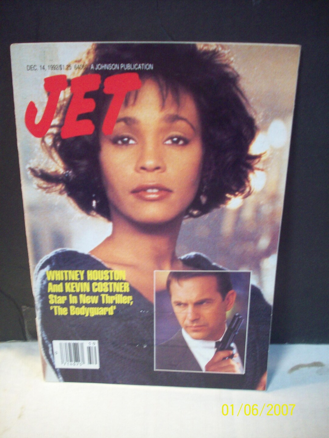 Whitney Houston Kevin Costner the Bodyguard Jet Magazine Nov 5,1990 ...