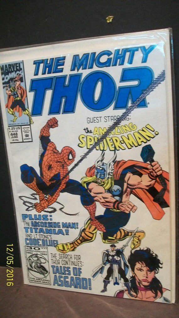 Mighty Thor 448 Guest Amazing Spider-Man Titania Absorbing | Etsy