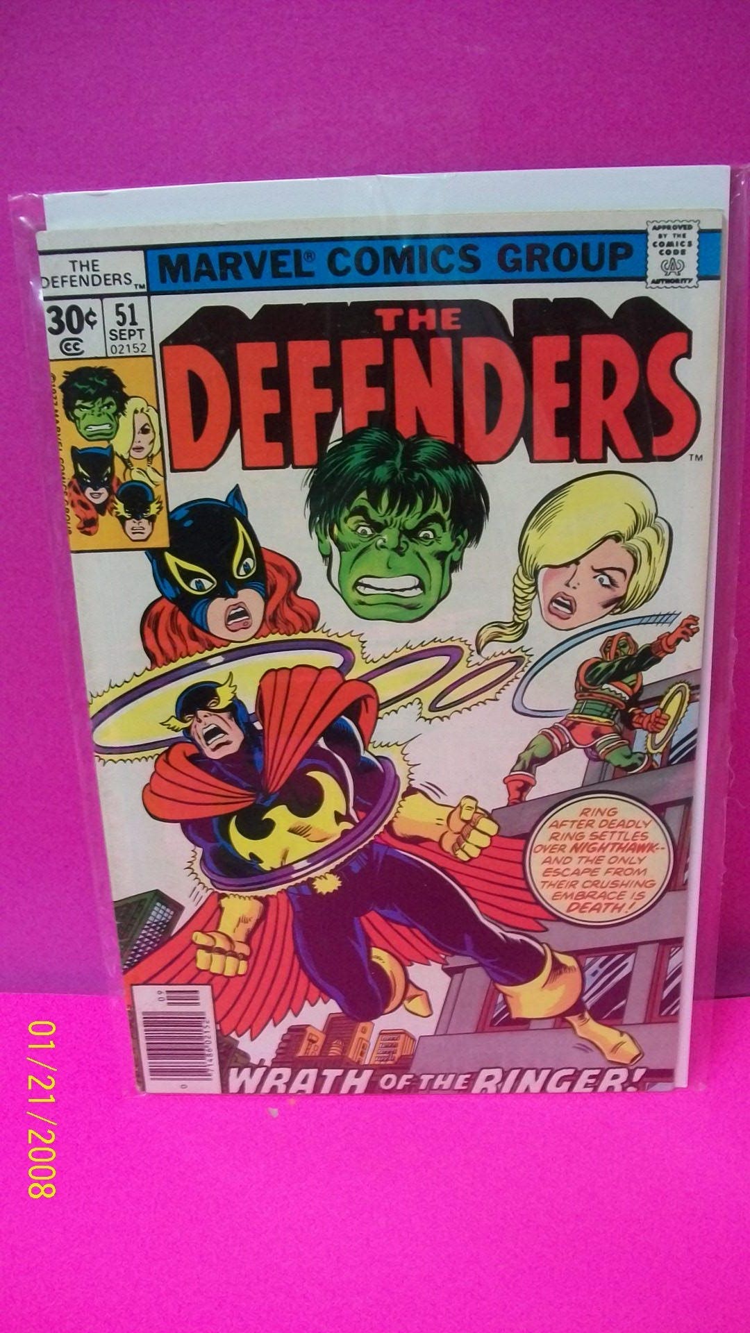 Defenders #51 Nighthawk Vs the Ringer Good Lots of Cover Creases 1977 ...