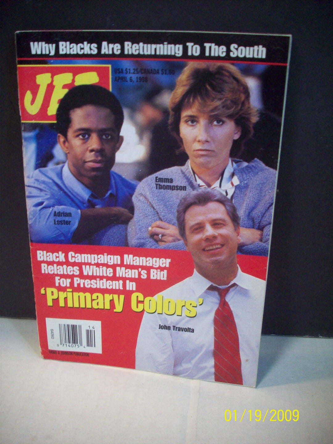 John Travolta Primary Colors Movie Cast Vintage Jet Magazine April 6 ...
