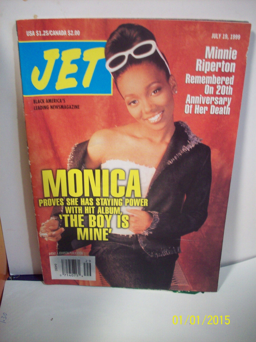 Monica New Album Minnie Riperton Jet Magazine July 19, 1999 Vintage African American Magazine ...