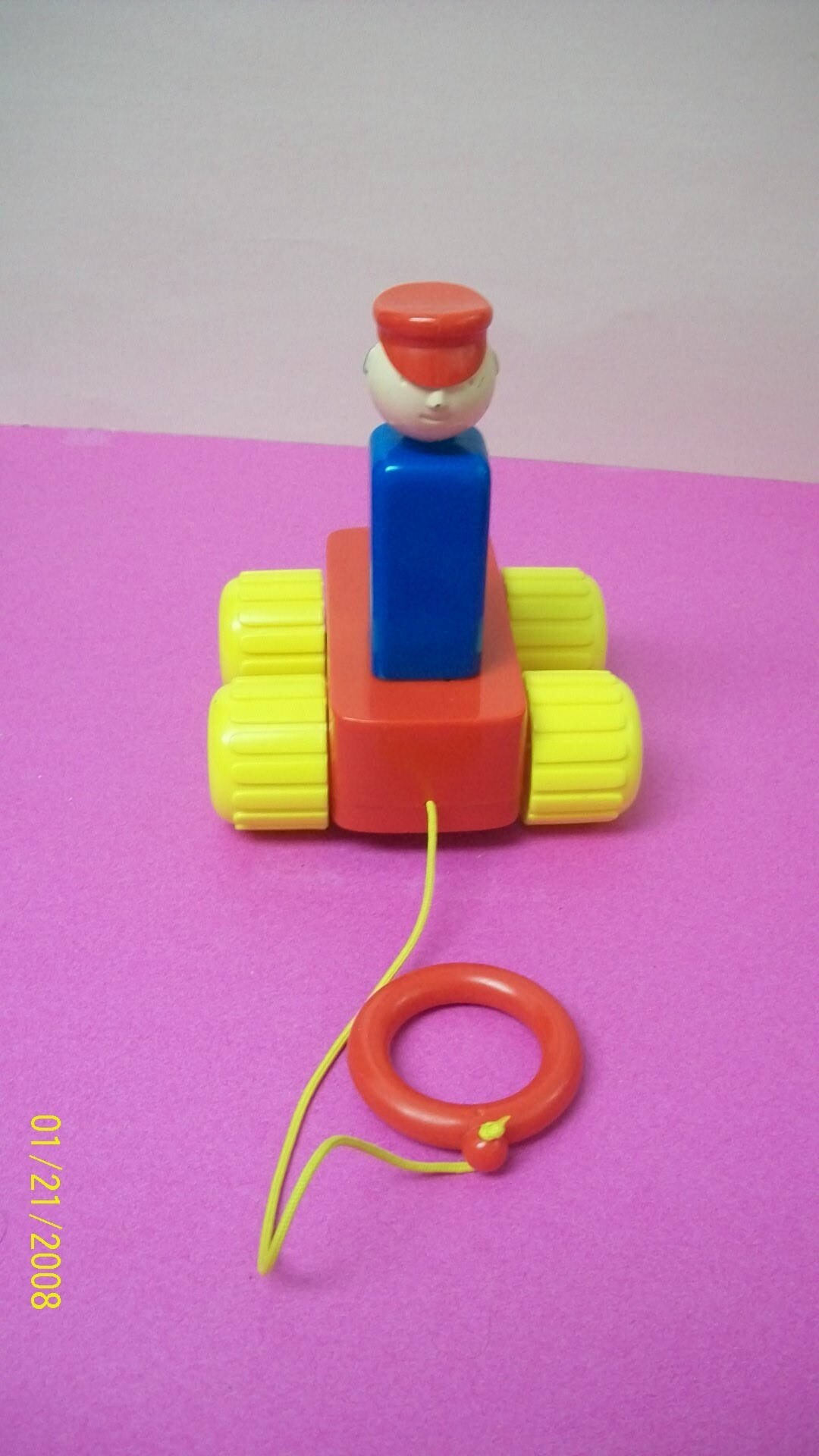 Toddler Pull Toy Train Conductor/engineer Red and Blue With Yellow ...