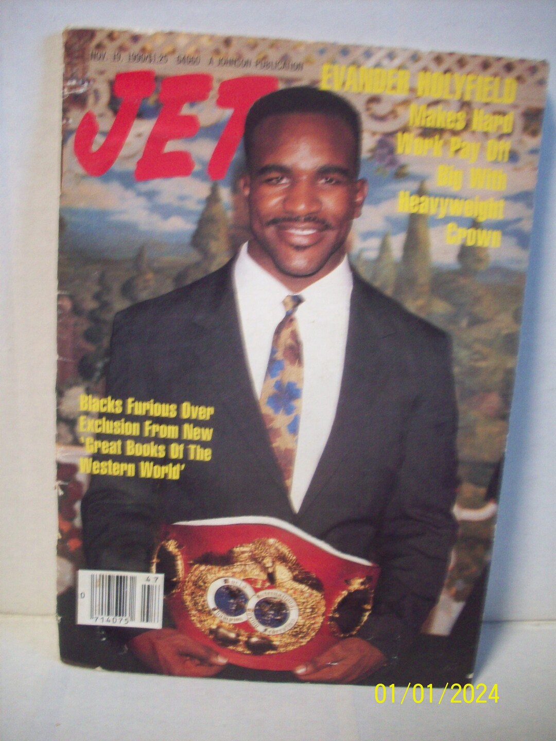 Boxer Evander Holyfield on Cover Jet Magazine Nov 19,1990 Vintage ...