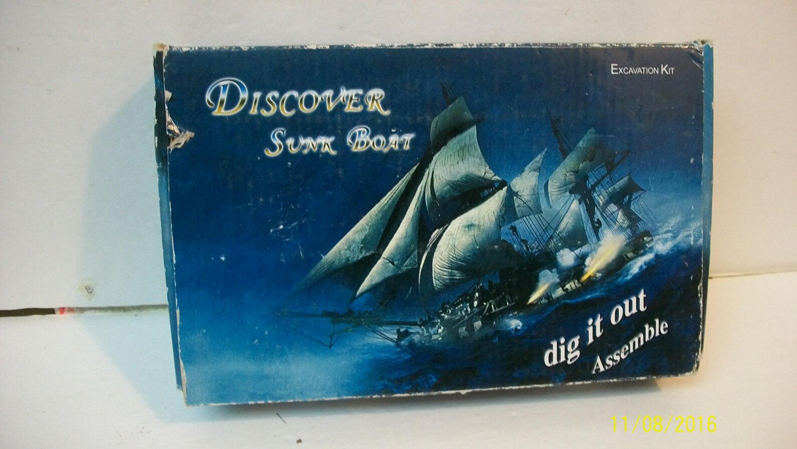 Discover Sunk Boat Excavation Kit SB1 Wooden Boat Kit Open Box Sealed ...