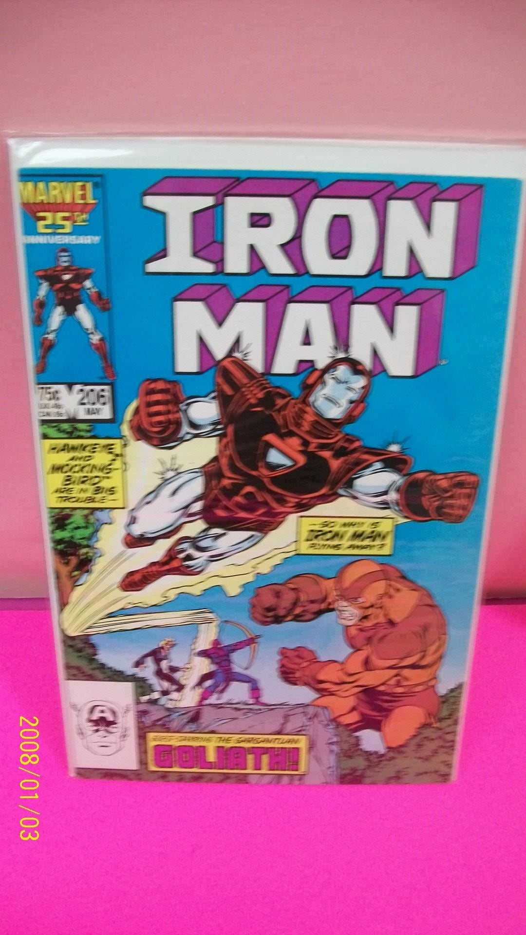 Iron Man 206 Hawkeye, Mockingbird, Goliath VF Cond Vintage Comic Book ...