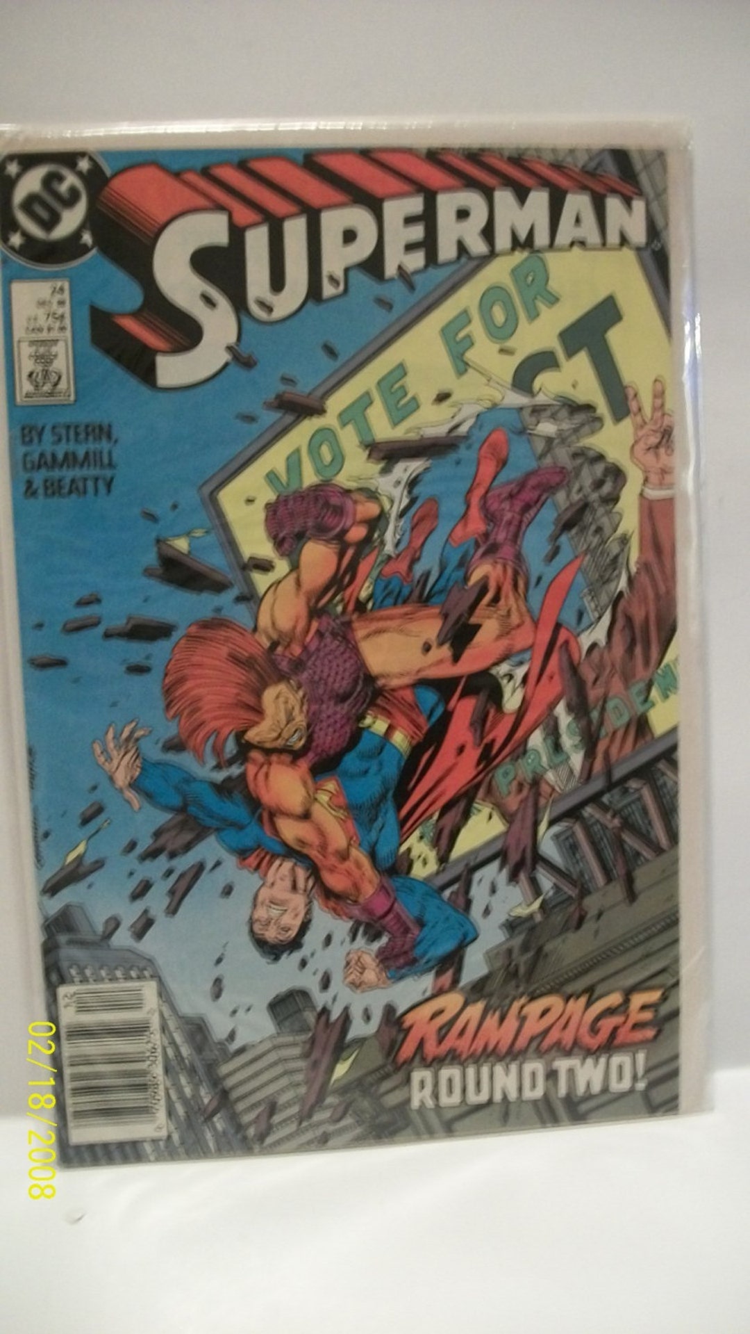 Superman #24 Rampage Round Two VG-VF Newstand Unread Condition Vintage ...