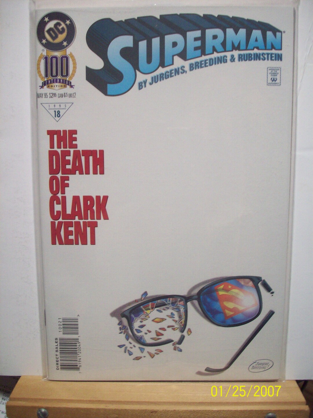 Superman 100 Death of Clark Kent White Cover VF-NM Unread Vintage Comic ...