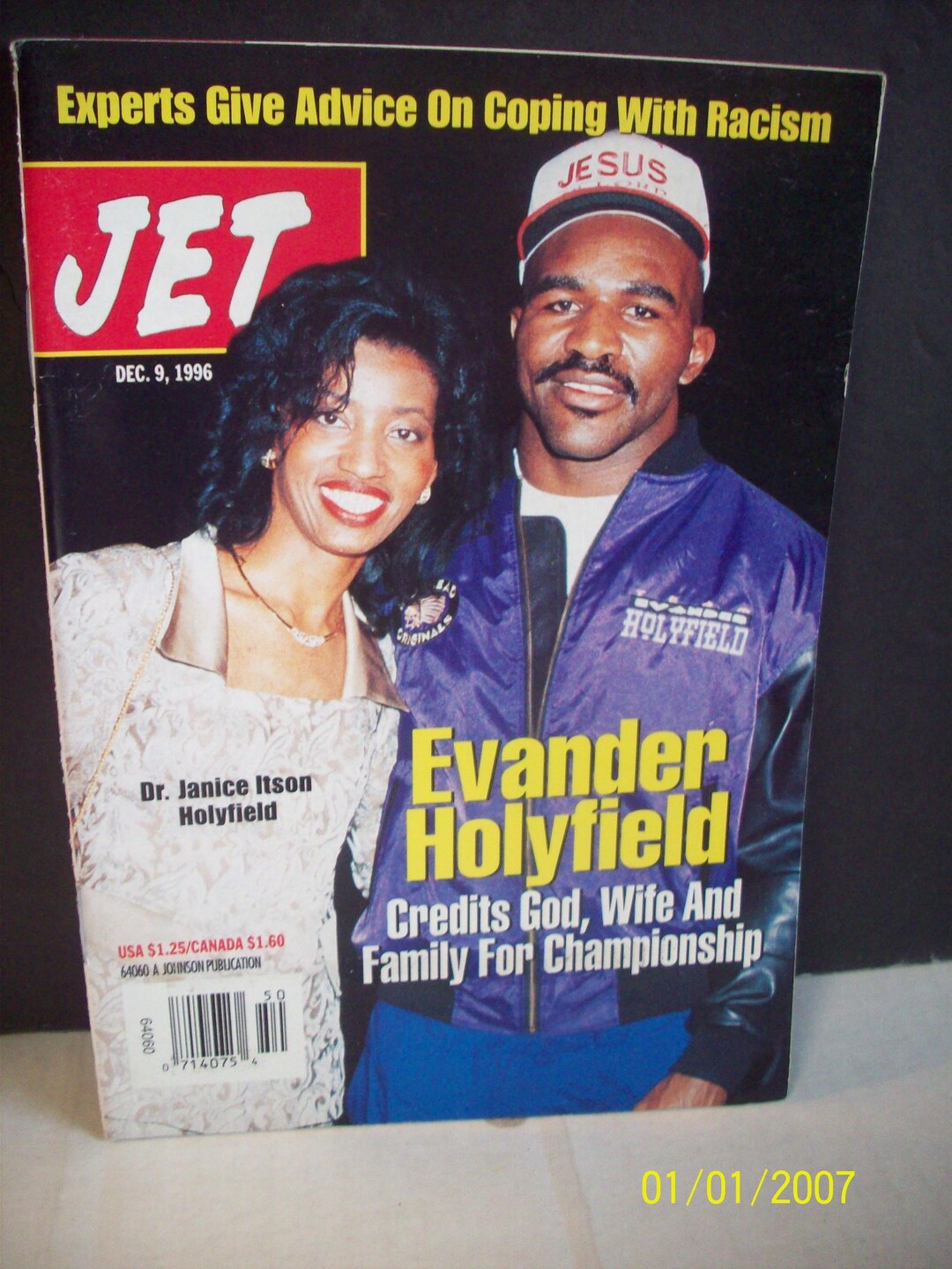 Boxer Evander Holyfield Credits God,wife Coverjet Magazine Dec 9, 1996 ...