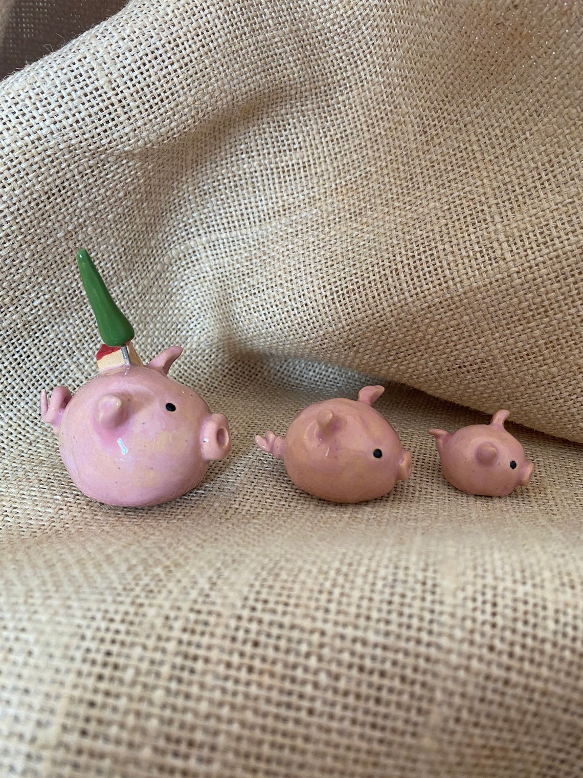 Ceramic Pig, Ceramic, Piglet , Cute Pig , Miniature Ceramic, Handmade ...