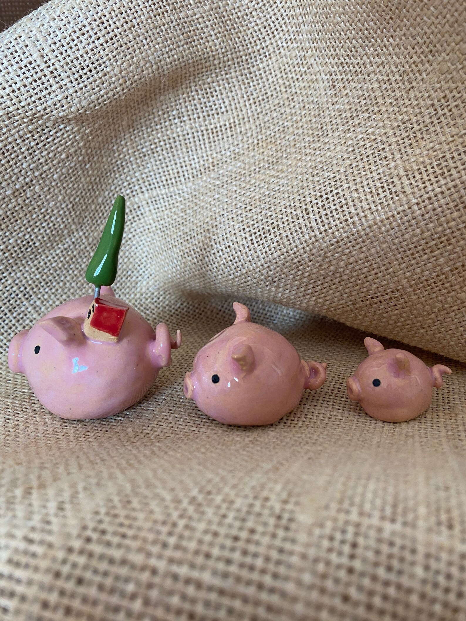 Ceramic Pig, Ceramic, Piglet , Cute Pig , Miniature Ceramic, Handmade ...