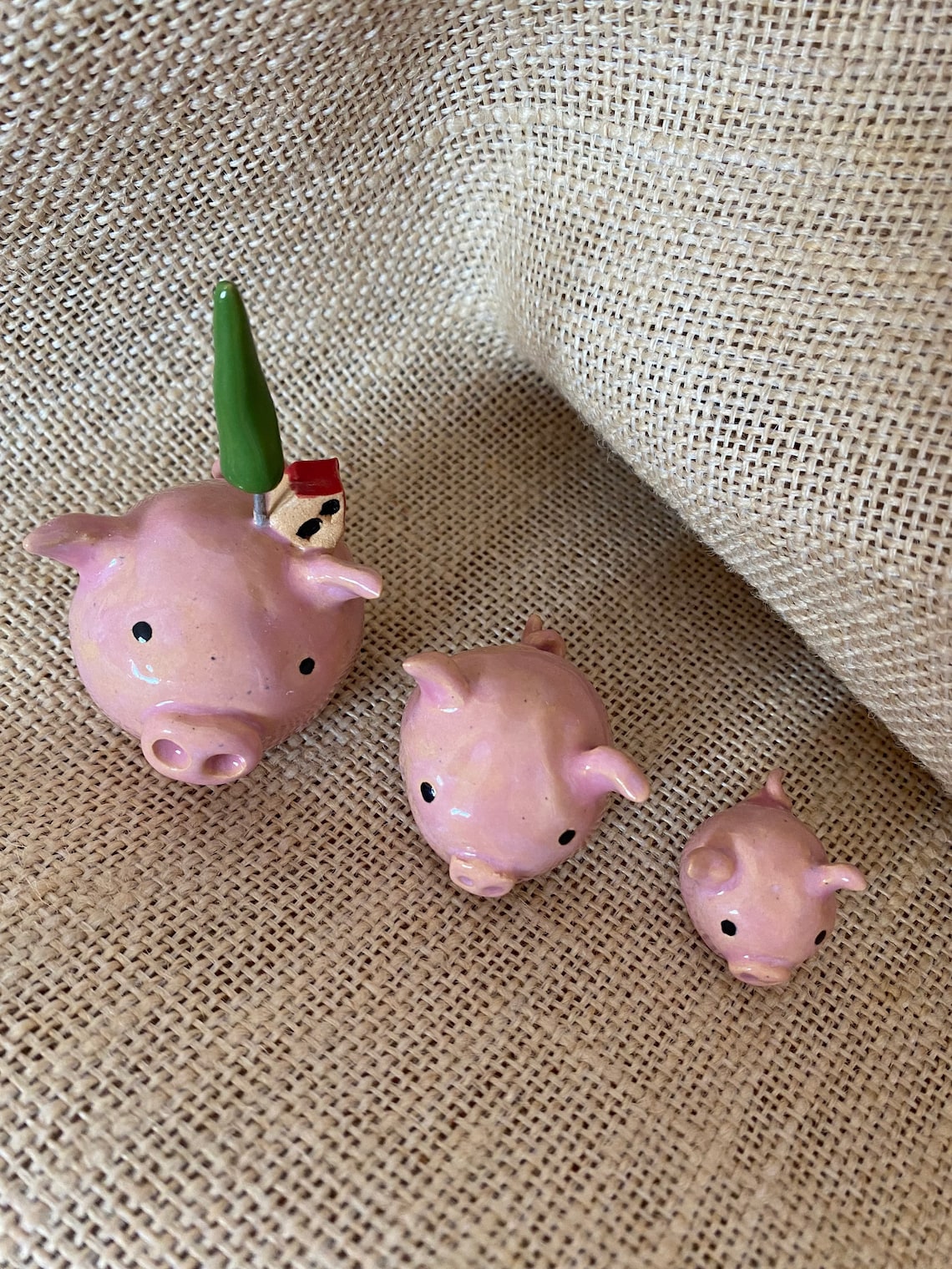 Ceramic Pig, Ceramic, Piglet , Cute Pig , Miniature Ceramic, Handmade ...
