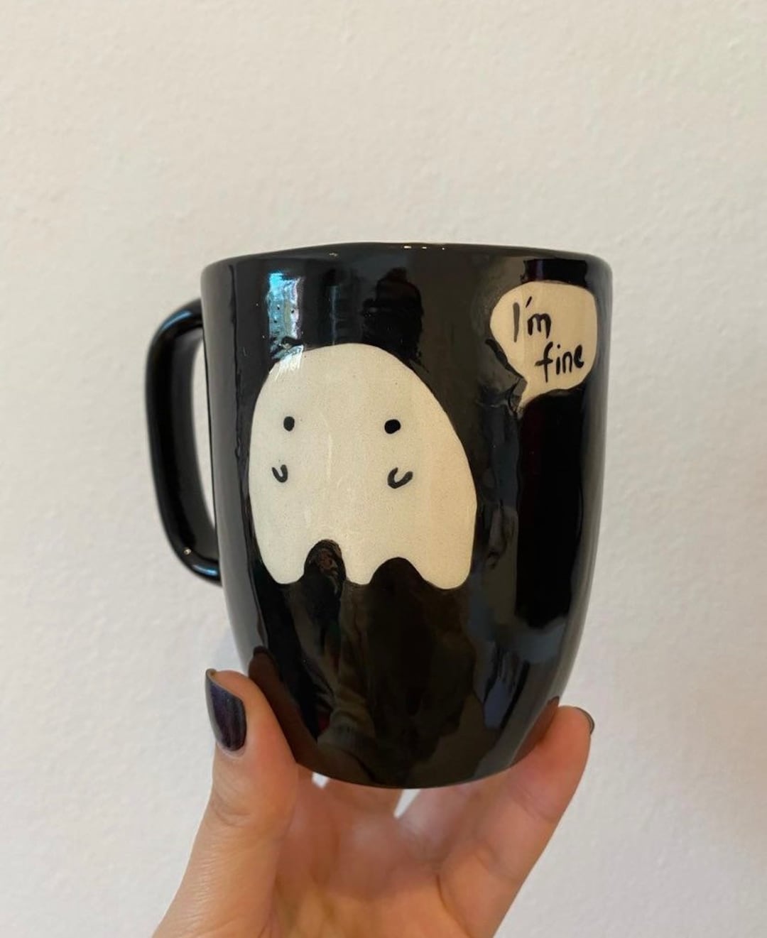 Ceramic Mug, Cute Mug, Minimal Gift, Coffee Mug, Halloween, Cute Design ...