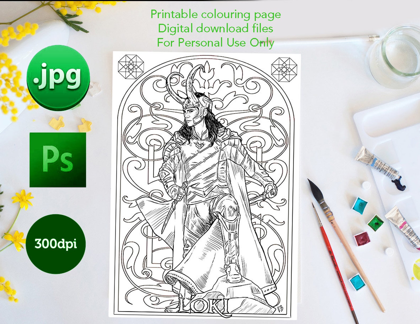 LOKI Ragnarok Infinity War. Coloring Sheet Using Digital - Etsy