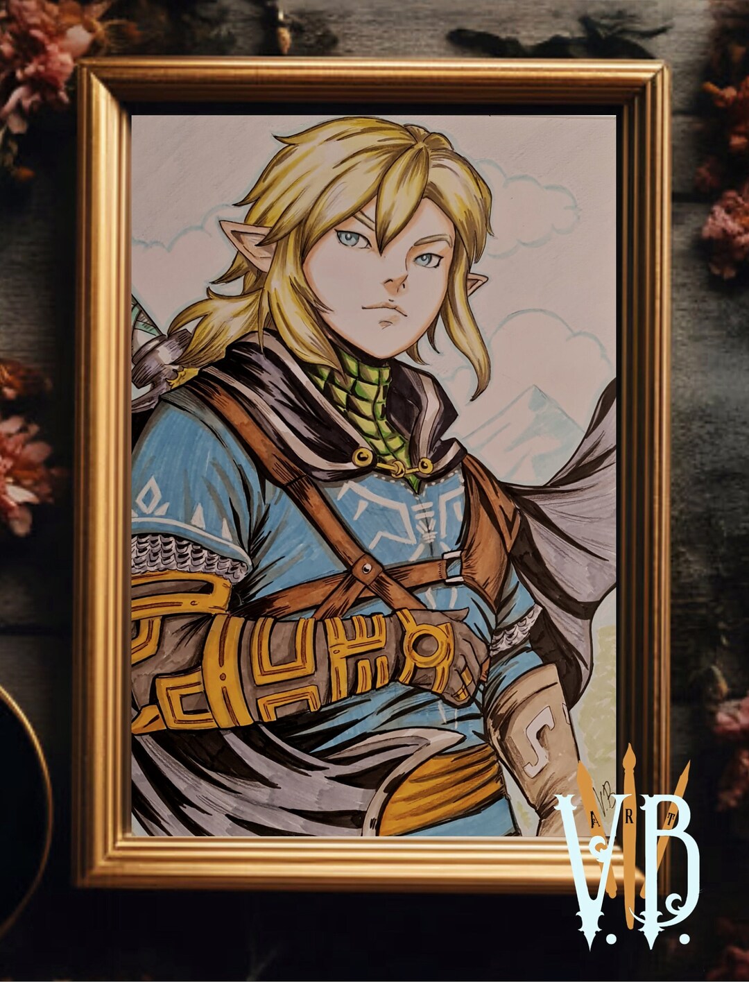 Zelda Tears of the Kingdom, Link Portrait A4 Copic Markers, Sakura ...