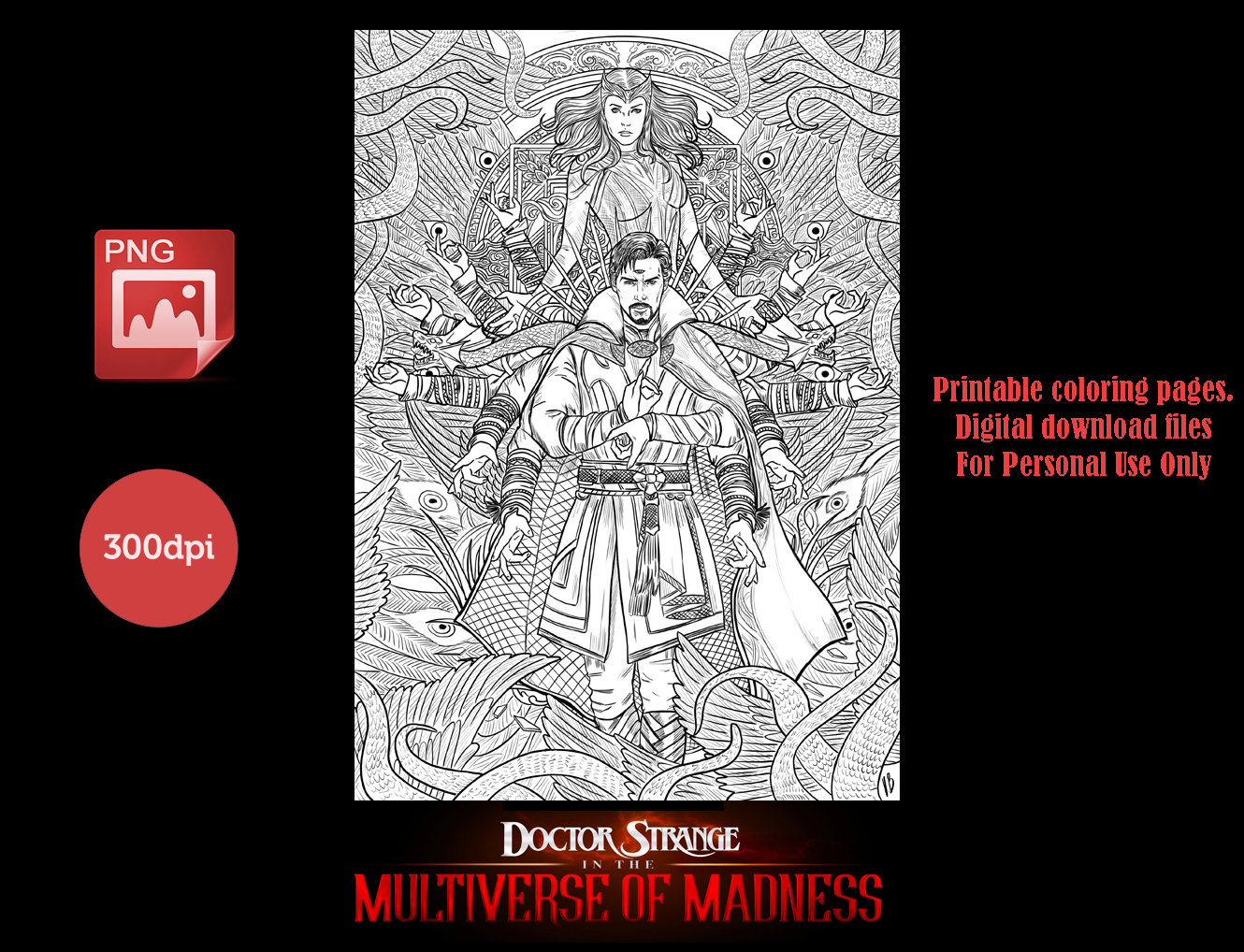 DOCTOR STRANGE in the Multiverse of Madness Coloring Page. - Etsy