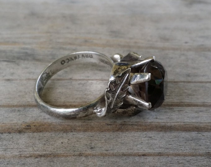 Sterling Silver Ring BRV Taxco Smoky Topaz Stone Ring Silver - Etsy