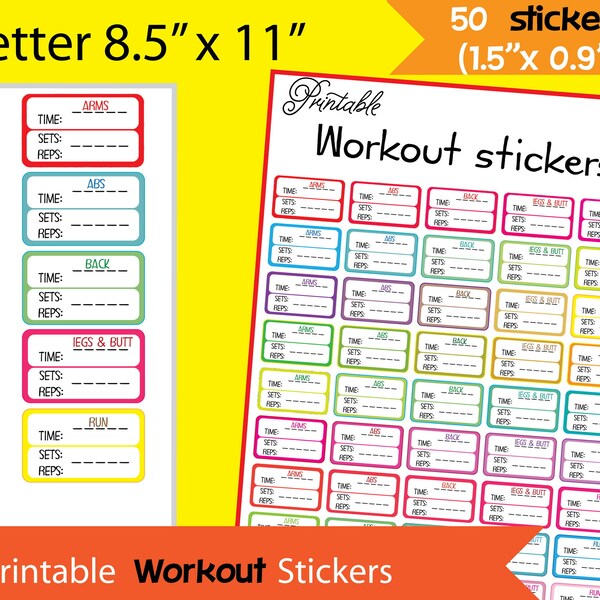 Fitness Stickers - Etsy