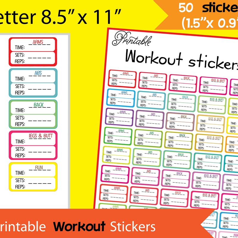 Fitness Stickers - Etsy
