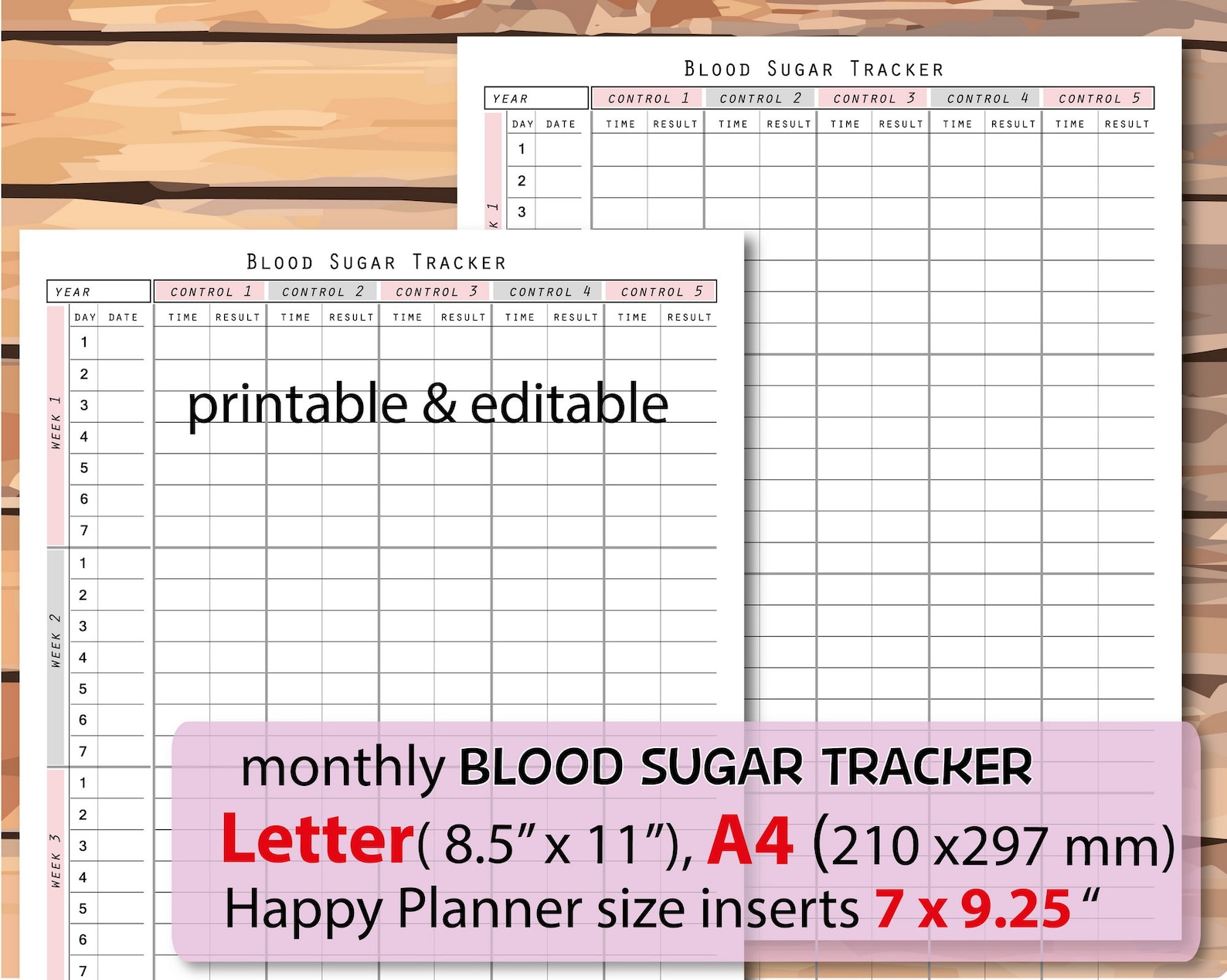 Blood Sugar Log ,blood Sugar Chart, Blood Glucose Log Printable ...