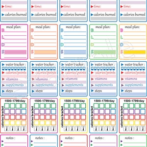 Printable Sticker, Fitness Sticker, Food Journal Sticker, Weight Loss ...