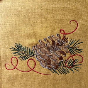 Pine Branches With Cone Machine Embroidery Design , Christmas Pine Cone ...