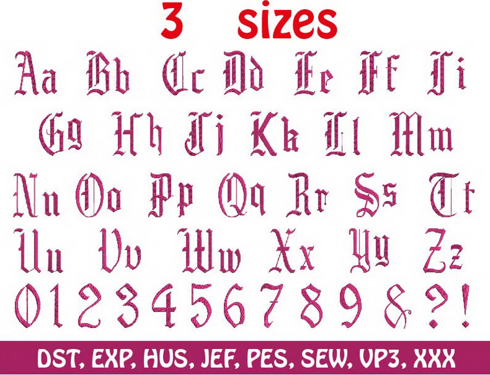 Y Old English Font Old English Red 5cm Embroidered Iron On Patch