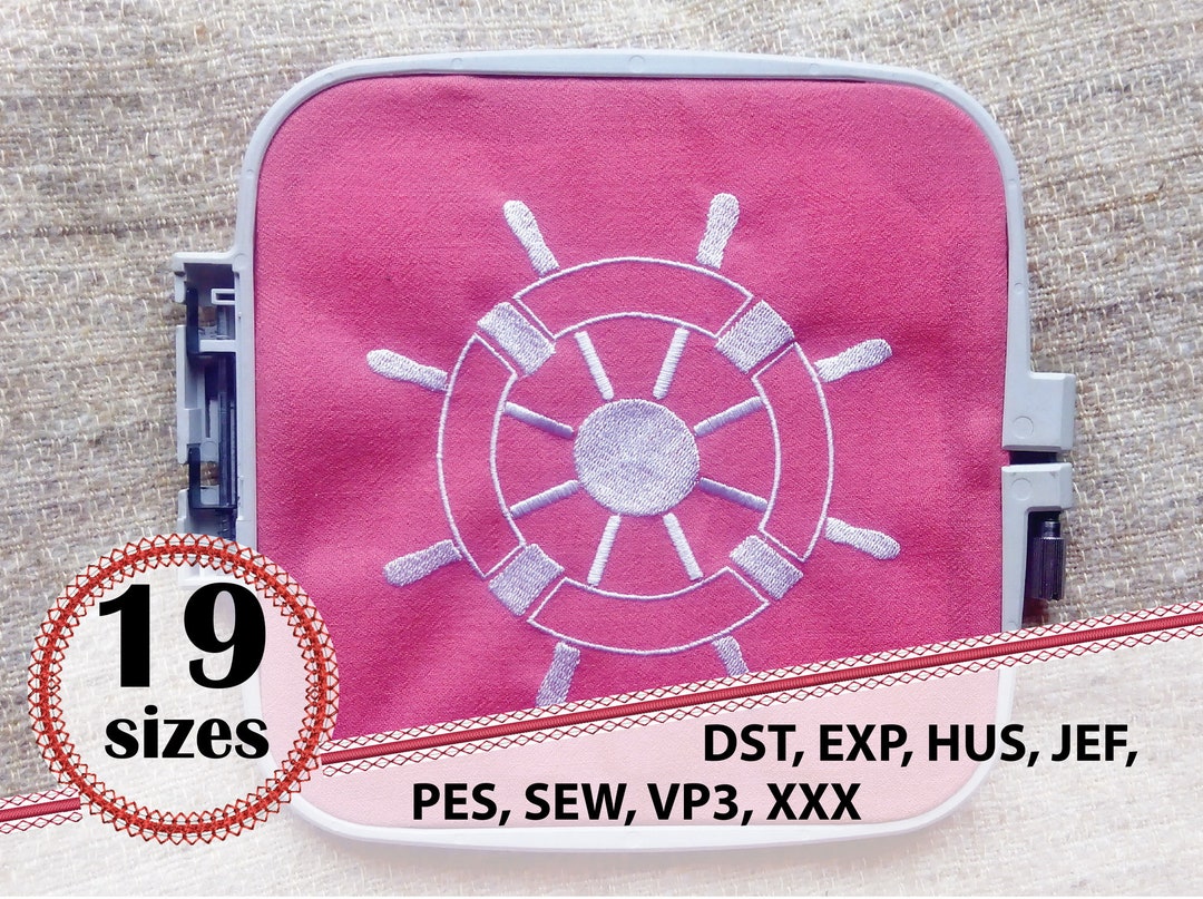 Ship Wheel Machine Embroidery Design, Nautical Embroidery, Pattern ...