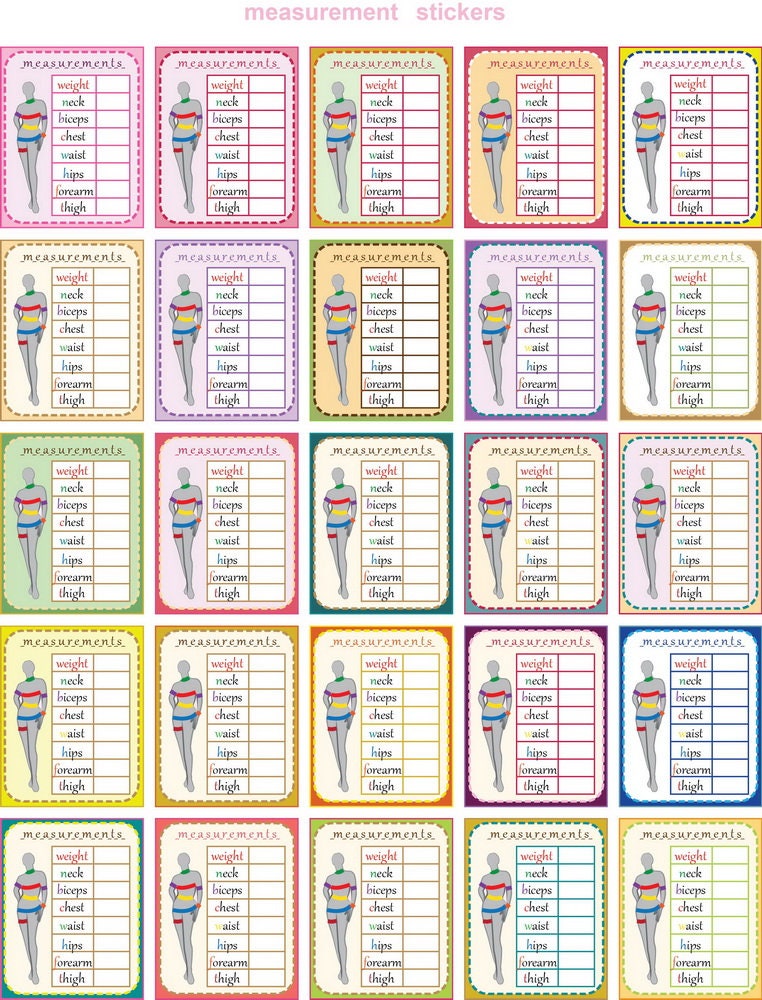 Sticker Printable, Daily Fitness Sticker, Meal Plan Stickers, Calorie ...