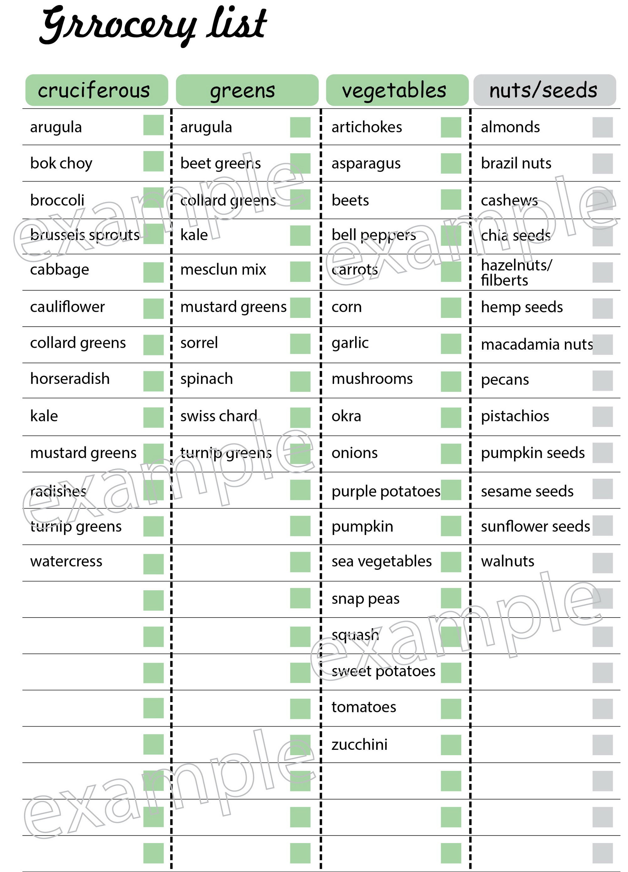 Meal Planner Printable Grocery List A4 Letter Daily Food - Etsy