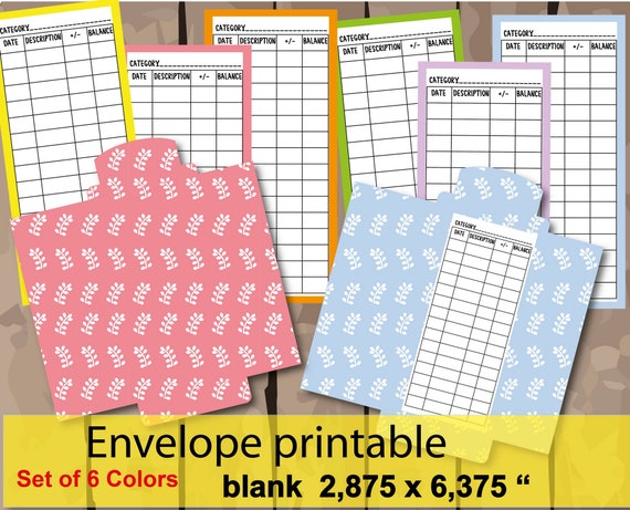 Money Tracker Cash Tracker Printable Envelopes Set of 6 | Etsy