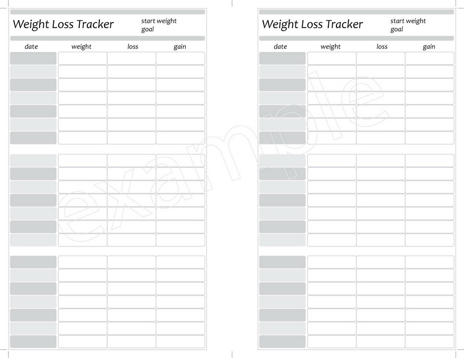 Weight loss tracker journal template - sbookshery