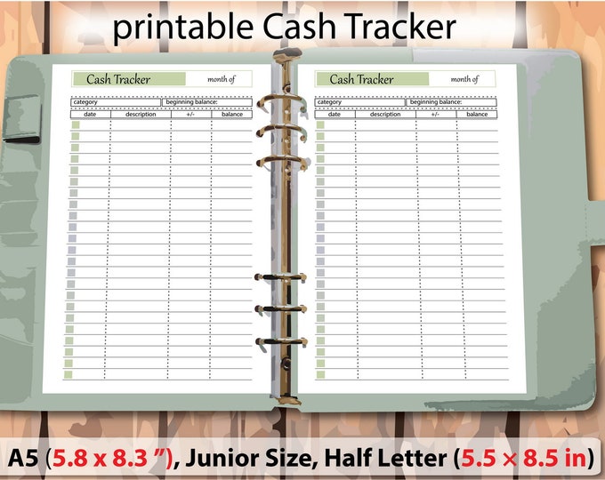 Cash Tracker Sheet, Laminated Cash Tracker Sheet - Etsy