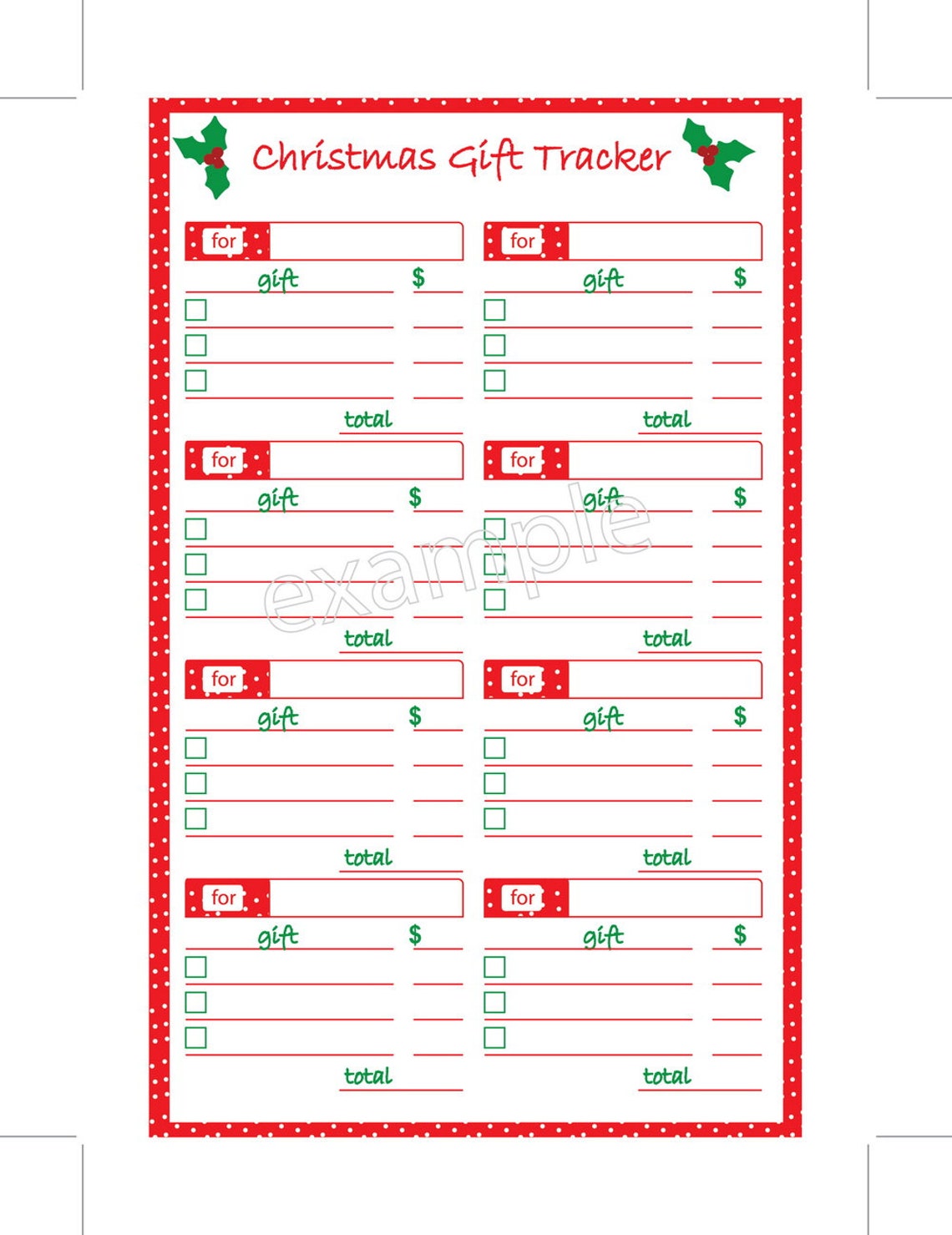 Christmas Gift Tracker Printables A5 Inserts Christmas - Etsy