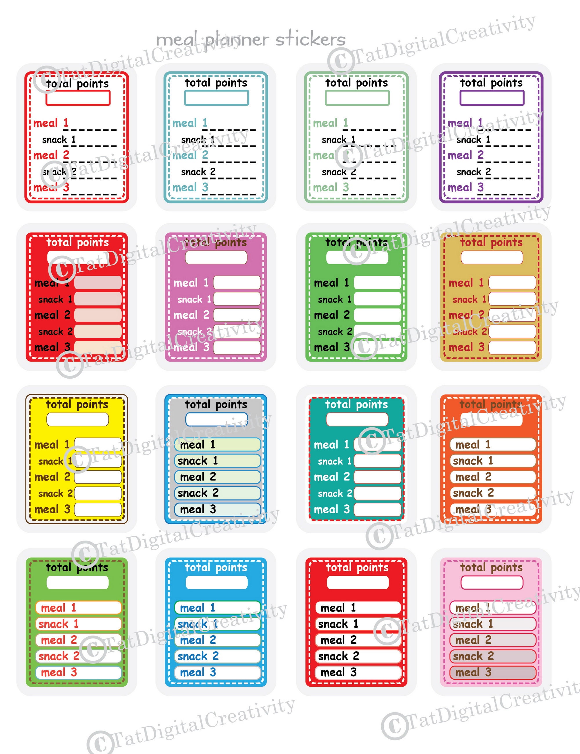 Printable Stickers Fitness Journal Stickers Printable - Etsy
