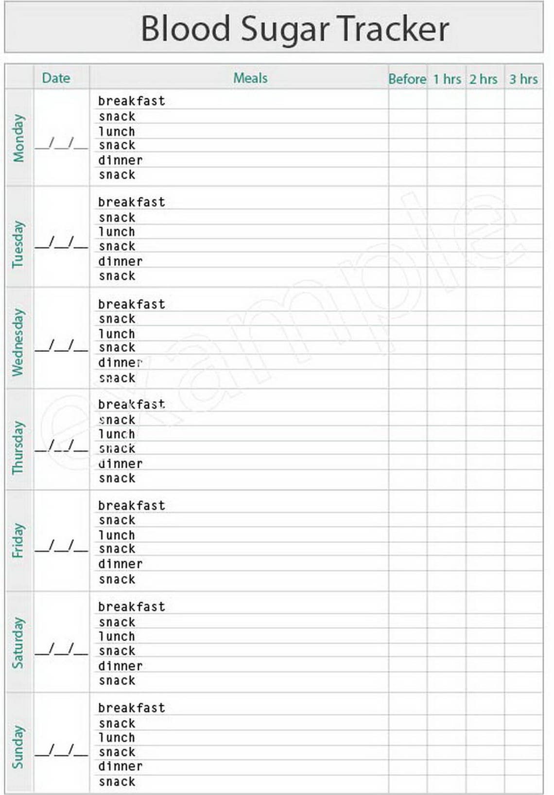 Blood Sugar Trackerblood Glucose Log diabetic Printable/ - Etsy