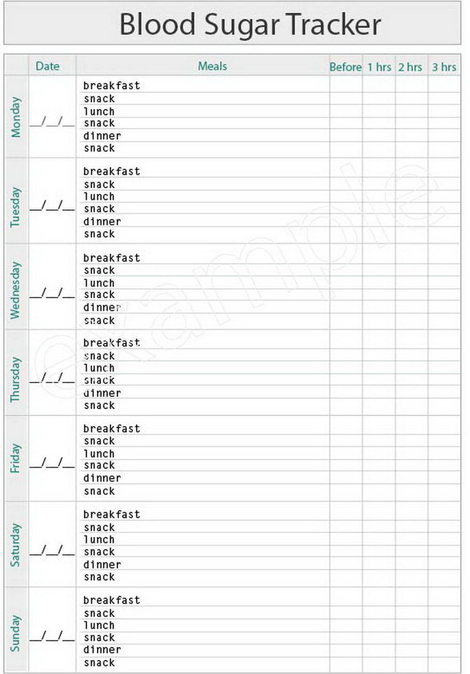 Blood Sugar Tracker,blood Glucose Log ,diabetic Printable/ Editable for ...