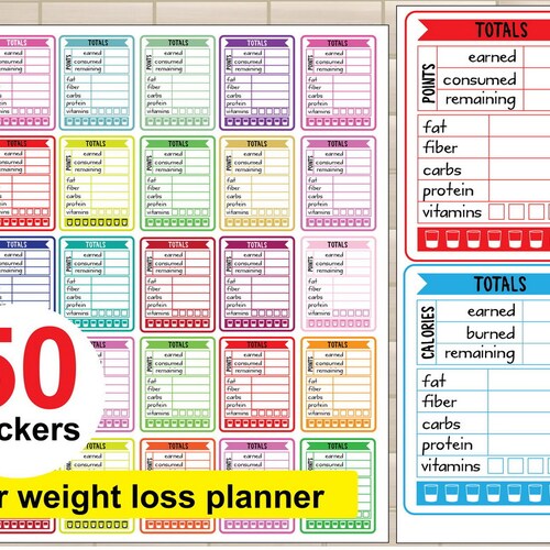 Printable Calorie Stickers Fitness Planner Sticker Weight - Etsy