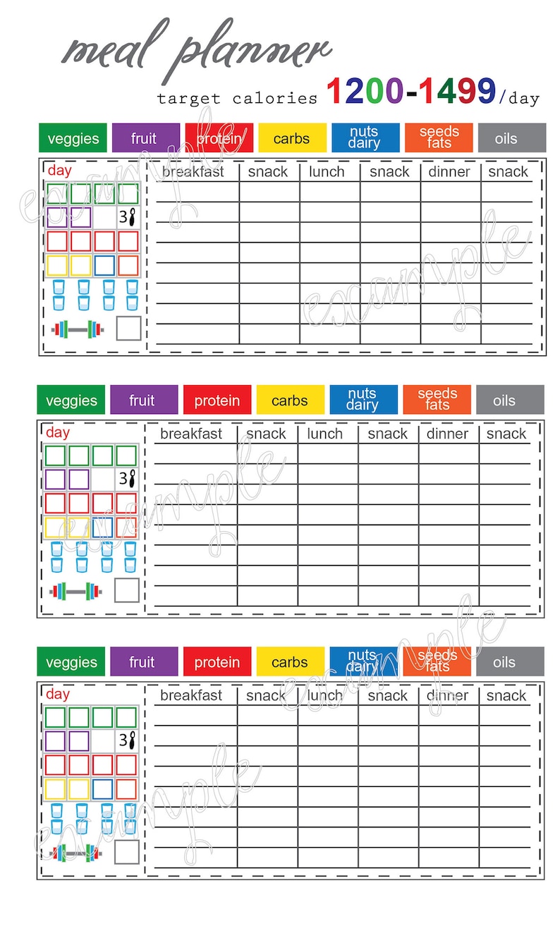 Monthly Meal Planner Template Pdf Calorie Tracker Free Jordbath