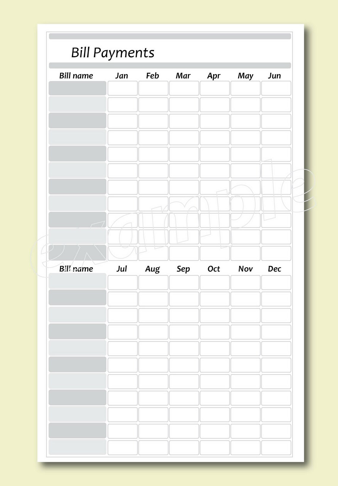 Bill Payments Printable PDF, Bill Payment Tracker, Personal Finance ...